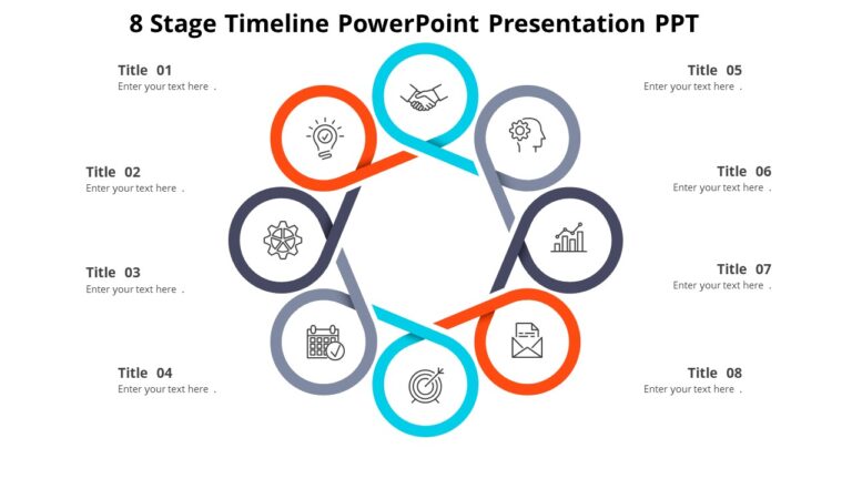 8 Stage Timeline PowerPoint Presentation PPT : 100% Editable PPTx
