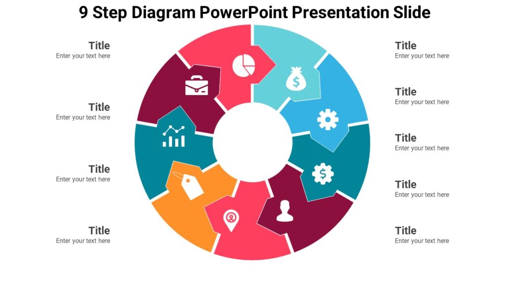 9 Step Diagram PowerPoint Presentation Slide : 100% Editable PPTx