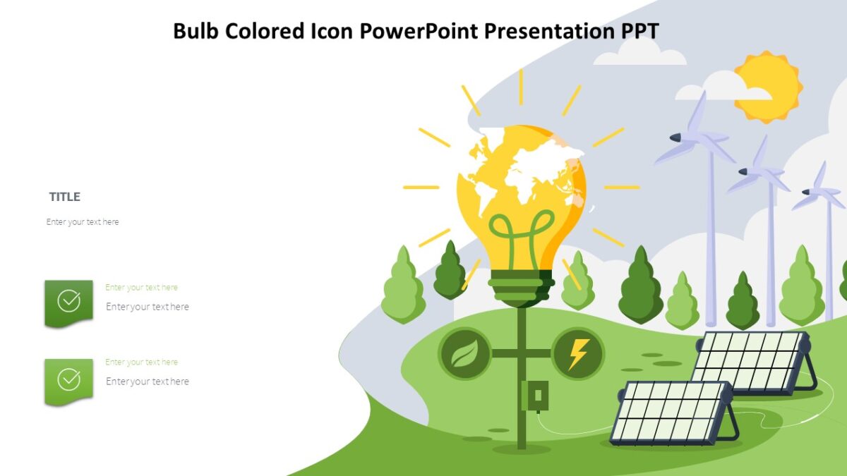 Bulb Colored Icon PowerPoint Presentation PPT : 100% Editable PPTx