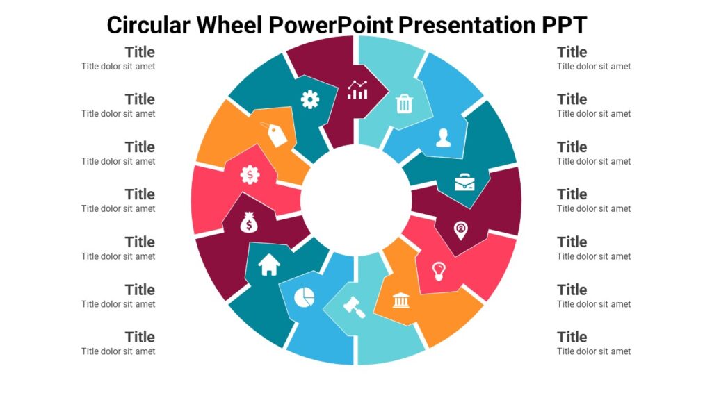 Circular Wheel PowerPoint Presentation PPT : 100% Editable PPTx