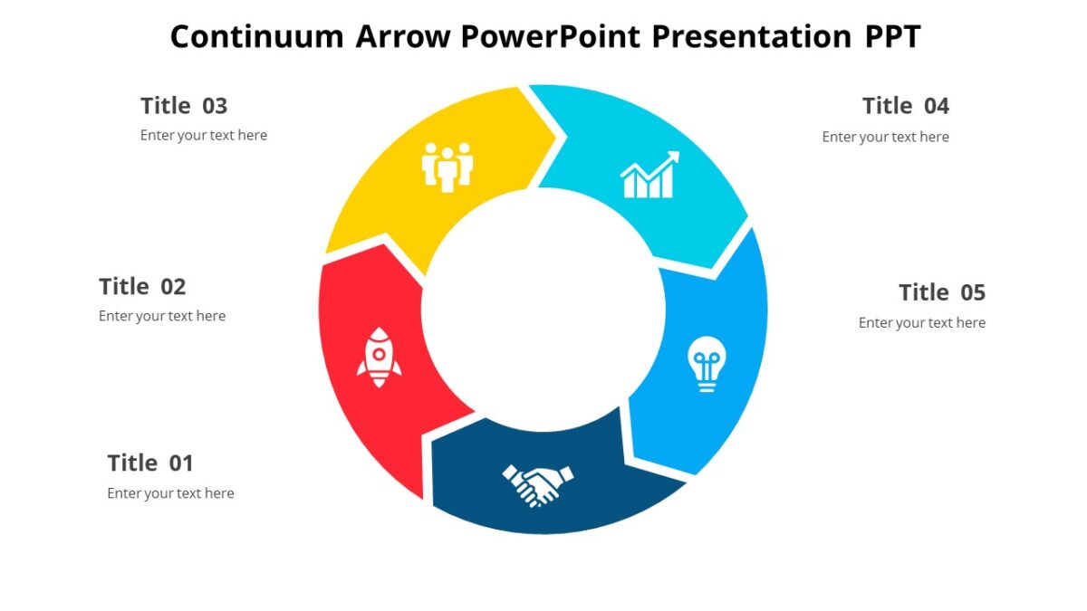 Continuum Arrow PowerPoint Presentation PPT : 100% Editable PPTx