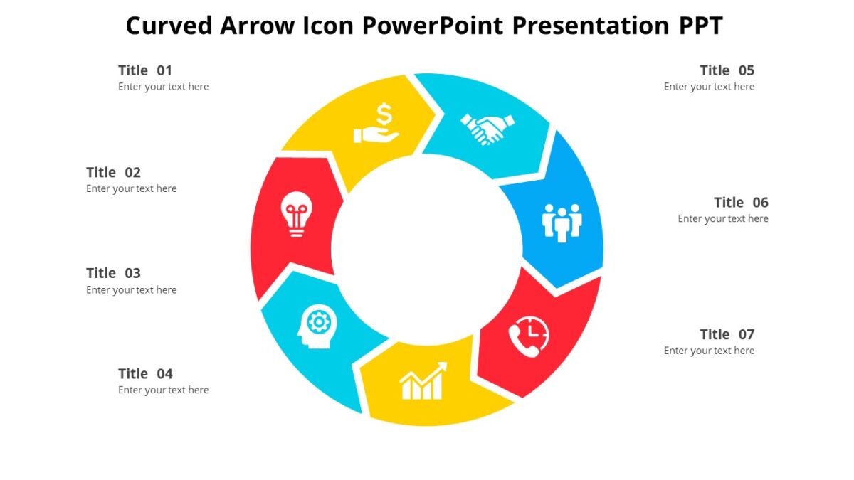 Curved Arrow Icon PowerPoint Presentation PPT : 100% Editable PPTx