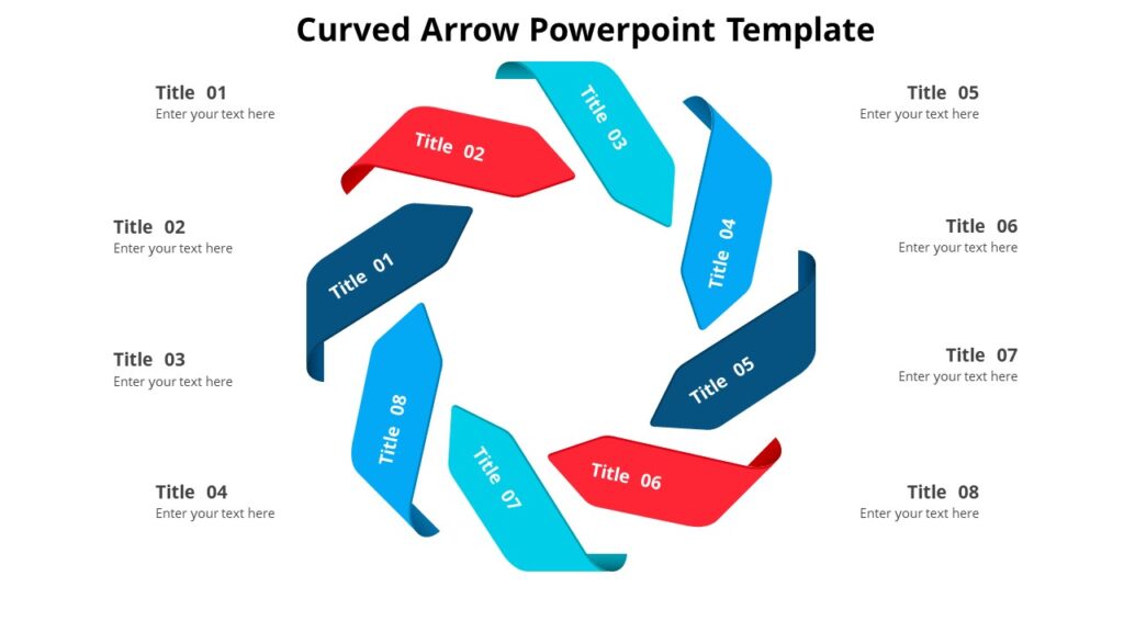 Curved Arrow Powerpoint Template : 100% Editable PPTx