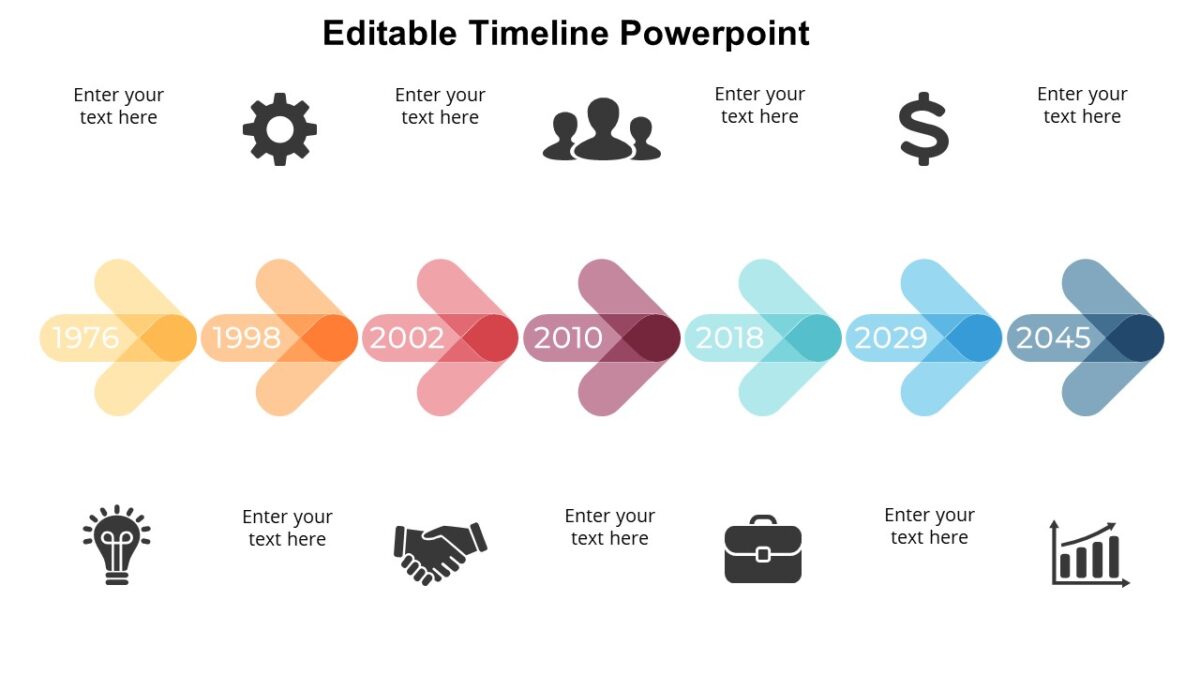 Editable Timeline Powerpoint : 100% Editable PPTx
