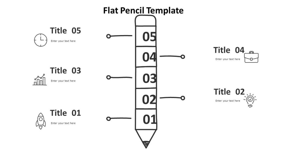 Flat Pencil Template : 100% Editable PPTx