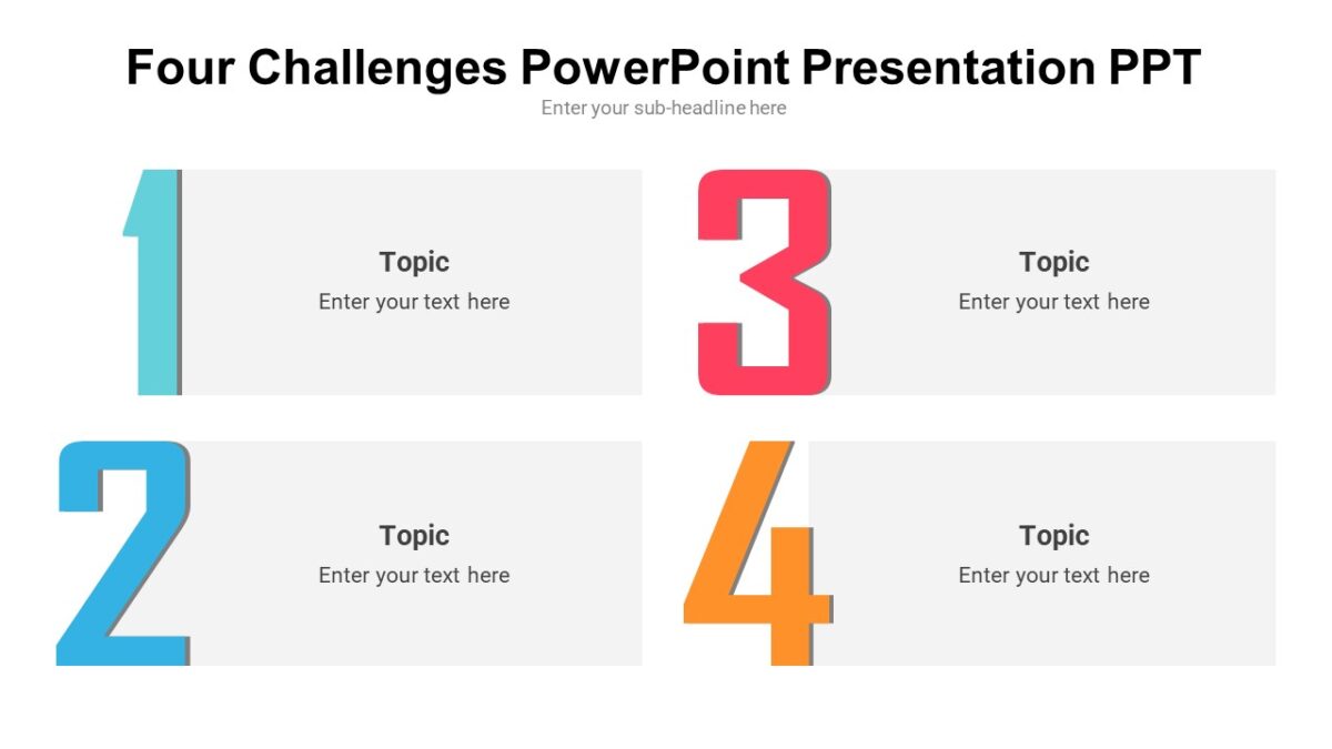 Four Challenges PowerPoint Presentation PPT : 100% Editable PPTx