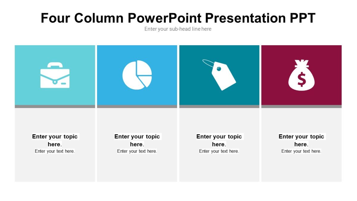 Four Column PowerPoint Presentation PPT : 100% Editable PPTx