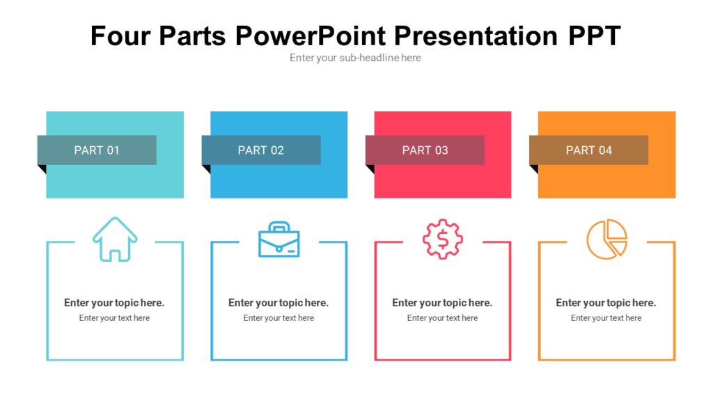 Four Parts PowerPoint Presentation PPT : 100% Editable PPTx