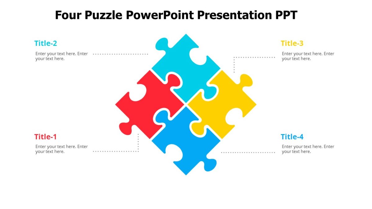 Four Puzzle PowerPoint Presentation PPT : 100% Editable PPTx