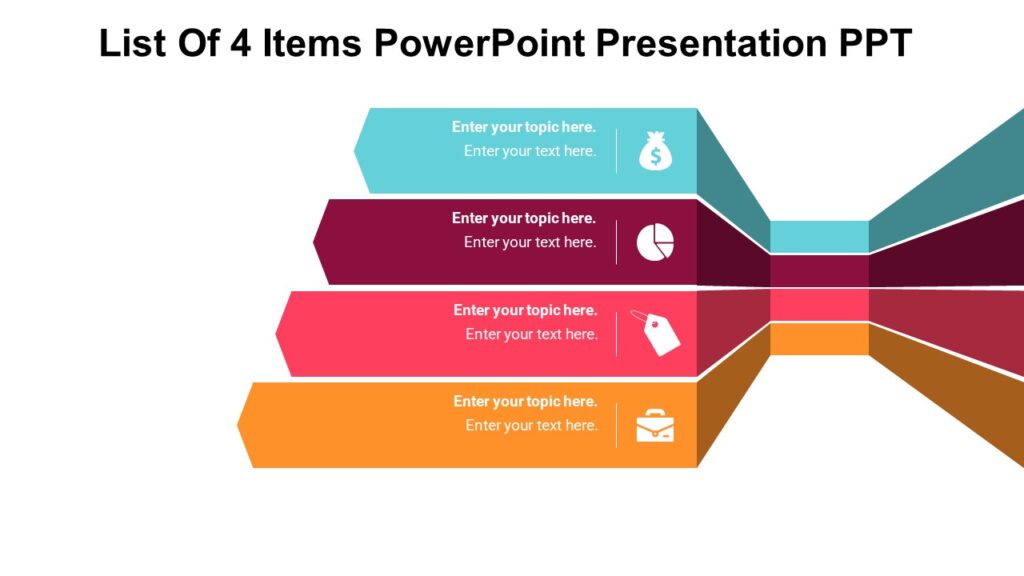 List Of 4 Items PowerPoint Presentation PPT : 100% Editable PPTx
