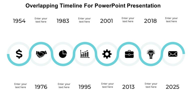 Overlapping Timeline For PowerPoint Presentation : 100% Editable PPTx