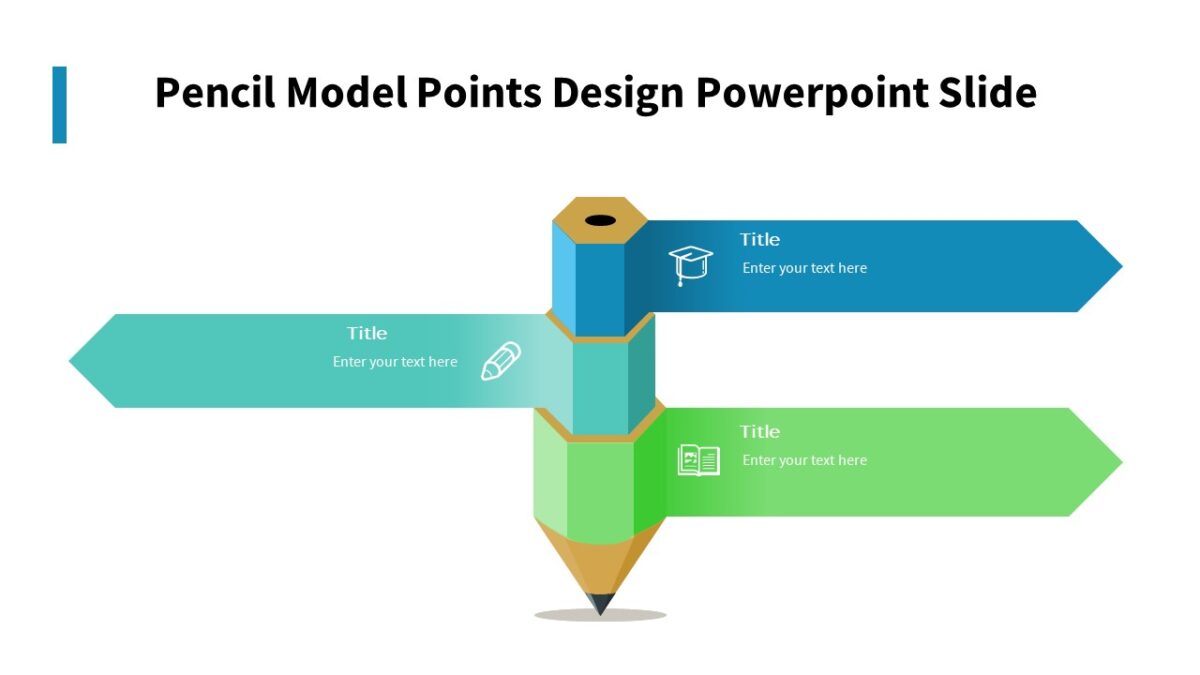 Pencil Model Points Design Powerpoint Slide : 100% Editable PPTx