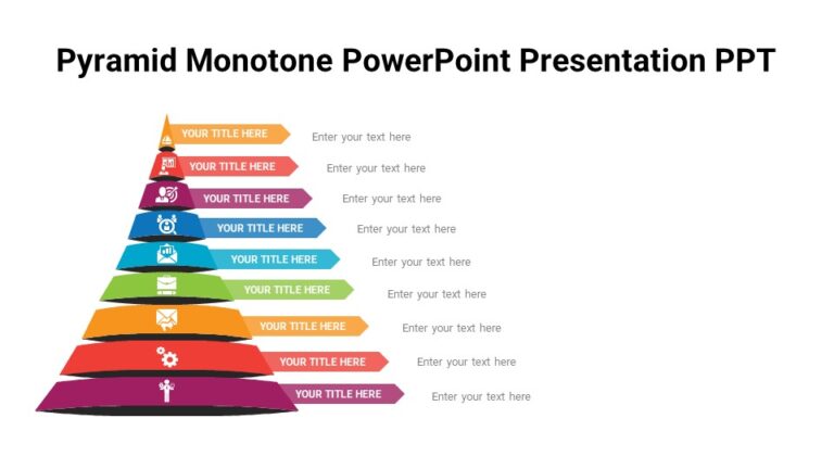 Pyramid Monotone PowerPoint Presentation PPT : 100% Editable PPTx