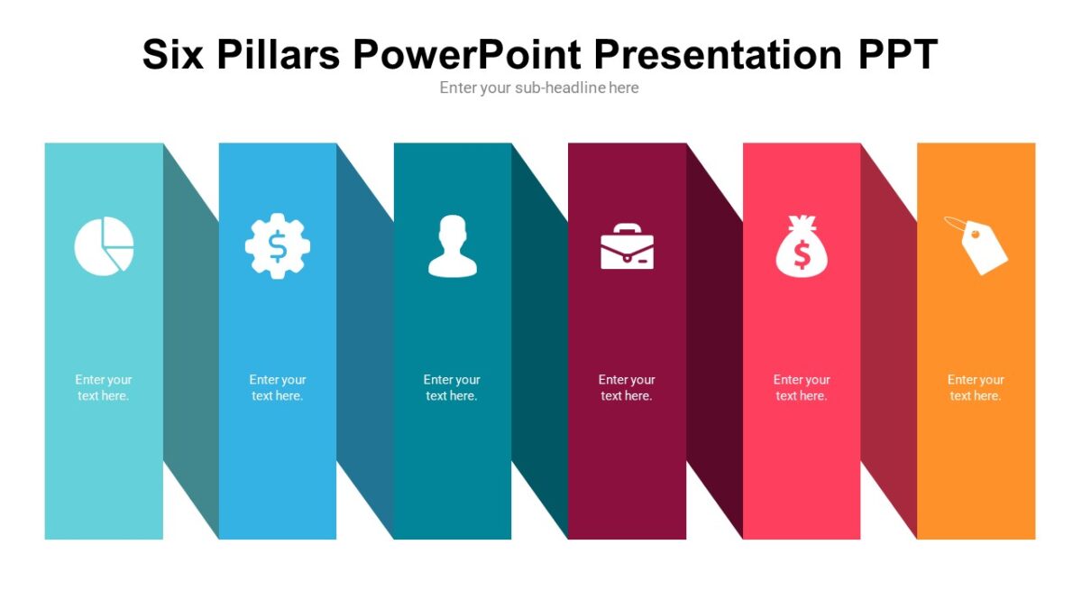 Six Pillars PowerPoint Presentation PPT : 100% Editable PPTx