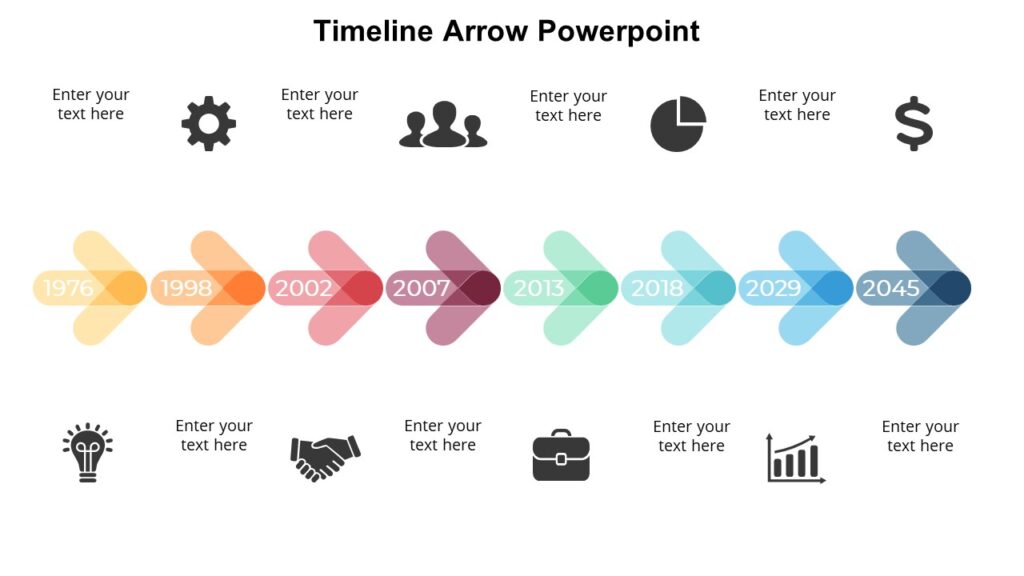 Timeline Arrow Powerpoint : 100% Editable PPTx