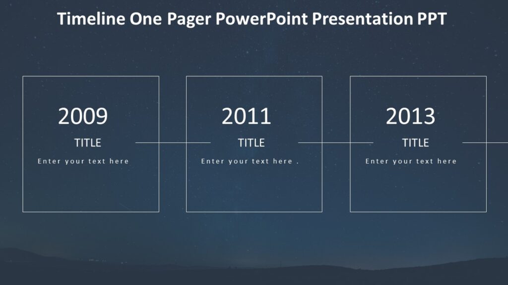 Timeline One Pager PowerPoint Presentation PPT : 100% Editable PPTx