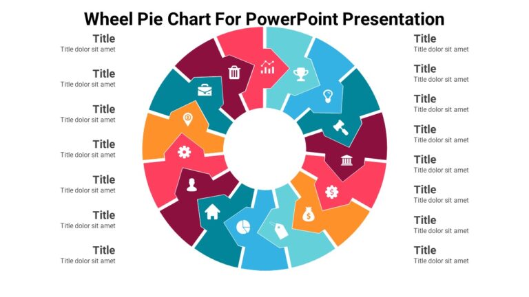Wheel Pie Chart For PowerPoint Presentation : 100% Editable PPTx