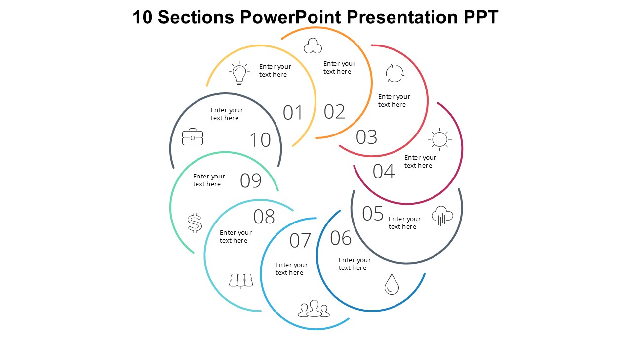 10 Sections PowerPoint Presentation PPT - PPTUniverse