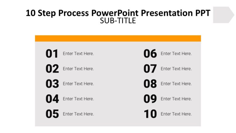 10 Step Process PowerPoint Presentation PPT : 100% Editable PPTx