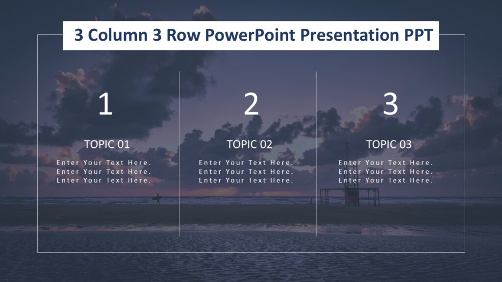 3 Column 3 Row PowerPoint Presentation PPT : 100% Editable PPTx