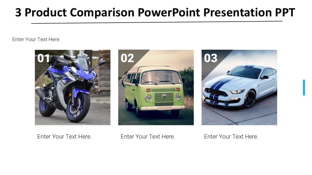 3 Product Comparison PowerPoint Presentation PPT : 100% Editable PPTx