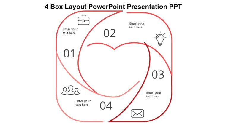 4 Box Layout PowerPoint Presentation PPT : 100% Editable PPTx