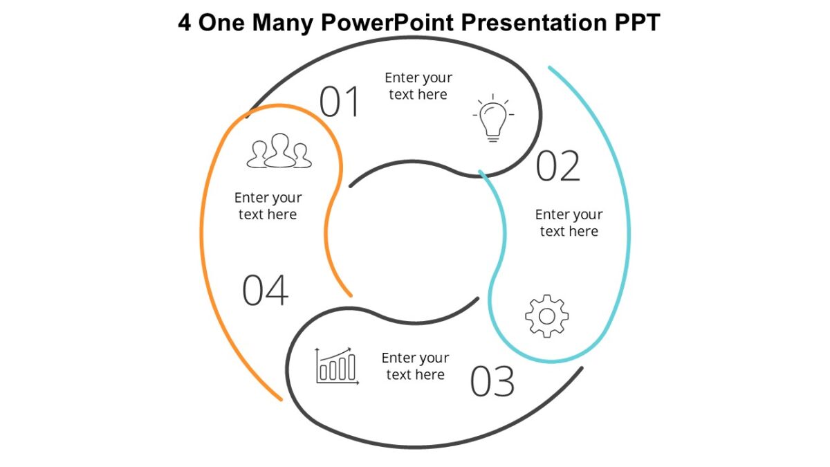 4 One Many PowerPoint Presentation PPT : 100% Editable PPTx