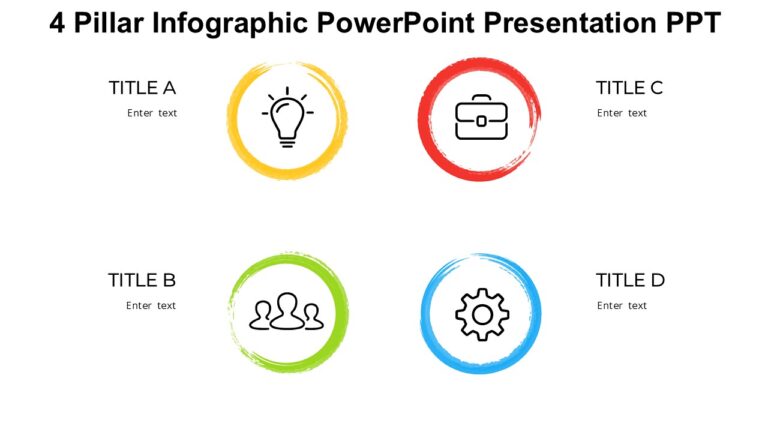 4 Pillar Infographic PowerPoint Presentation PPT : 100% Editable PPTx