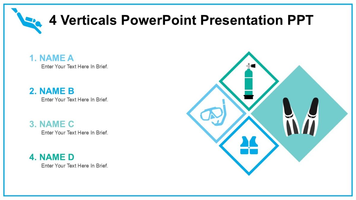 4 Verticals PowerPoint Presentation PPT : 100% Editable PPTx