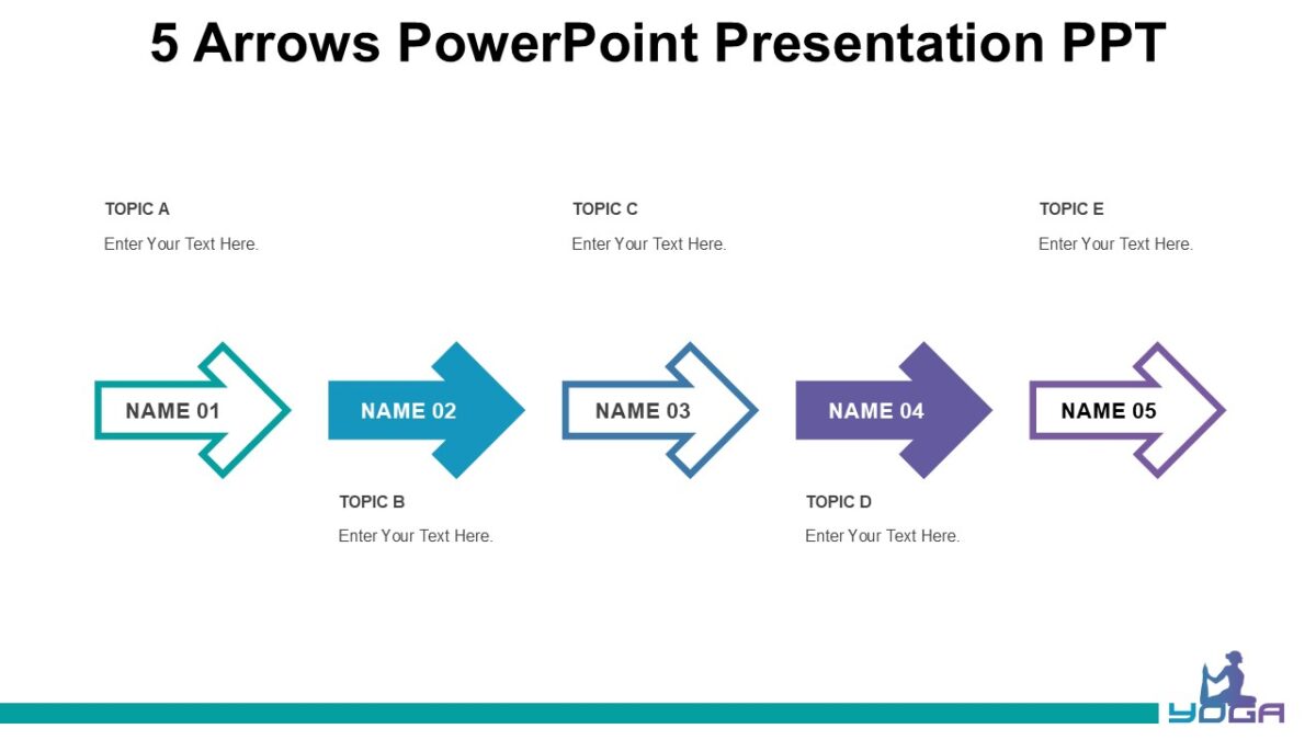 5 Arrows PowerPoint Presentation PPT : 100% Editable PPTx