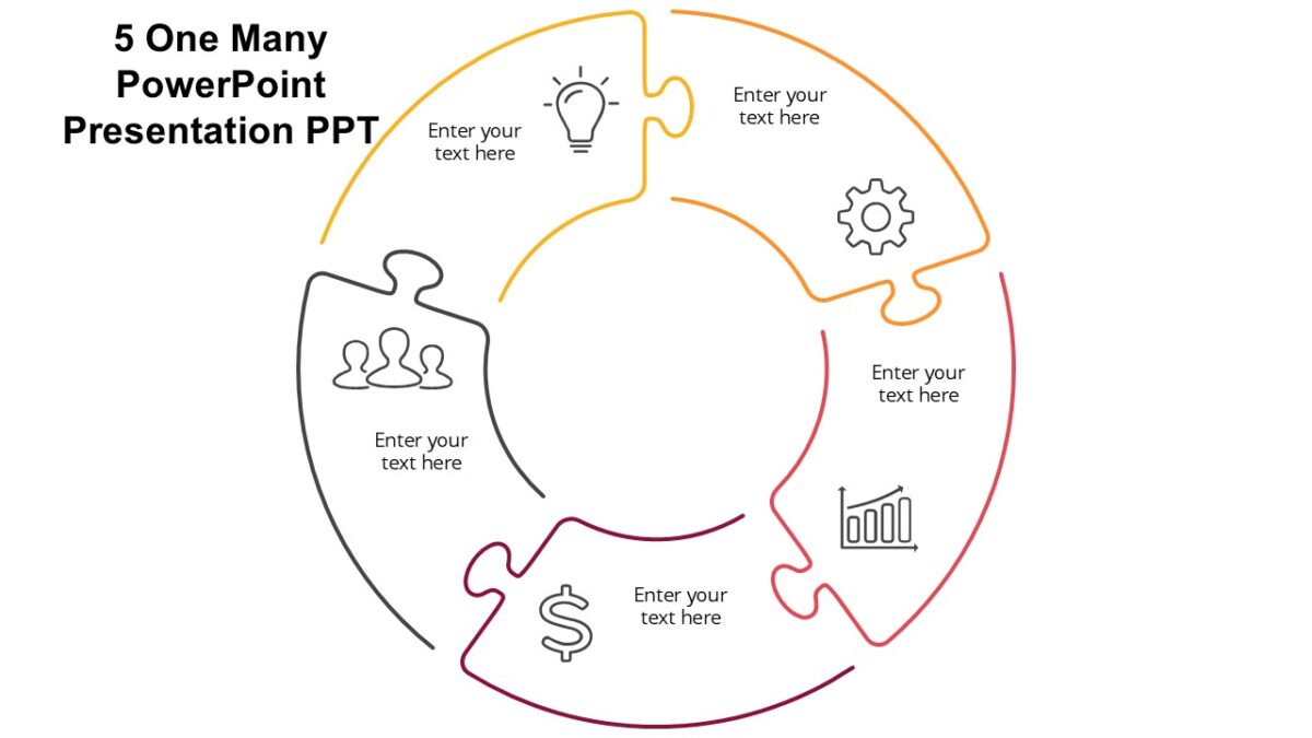5 One Many PowerPoint Presentation PPT : 100% Editable PPTx
