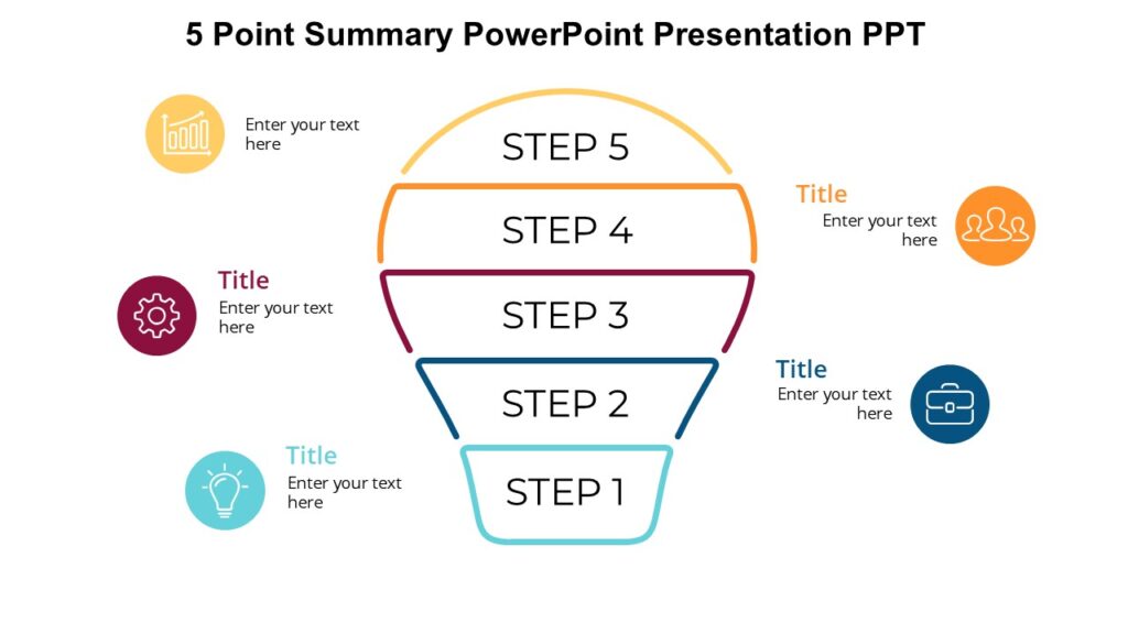 5 Point Summary PowerPoint Presentation PPT : 100% Editable PPTx