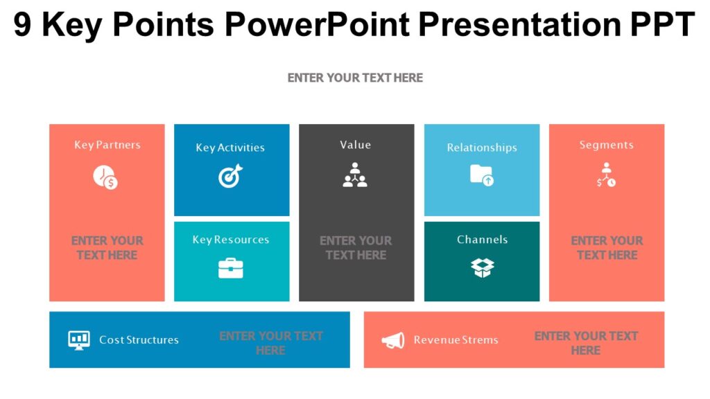9 Key Points PowerPoint Presentation PPT : 100% Editable PPTx