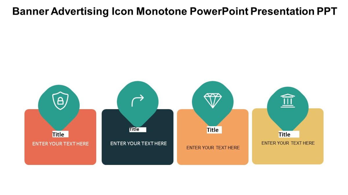 Banner Advertising Icon Monotone PowerPoint Presentation PPT : 100% ...