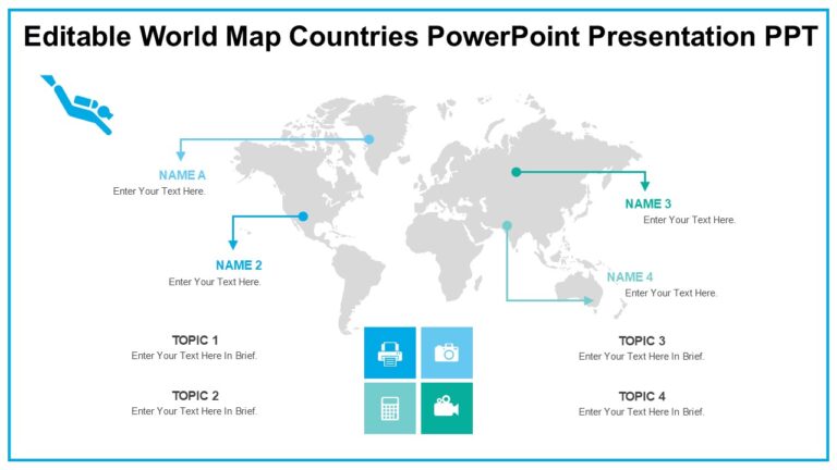 Editable World Map Countries PowerPoint Presentation PPT - PPTUniverse