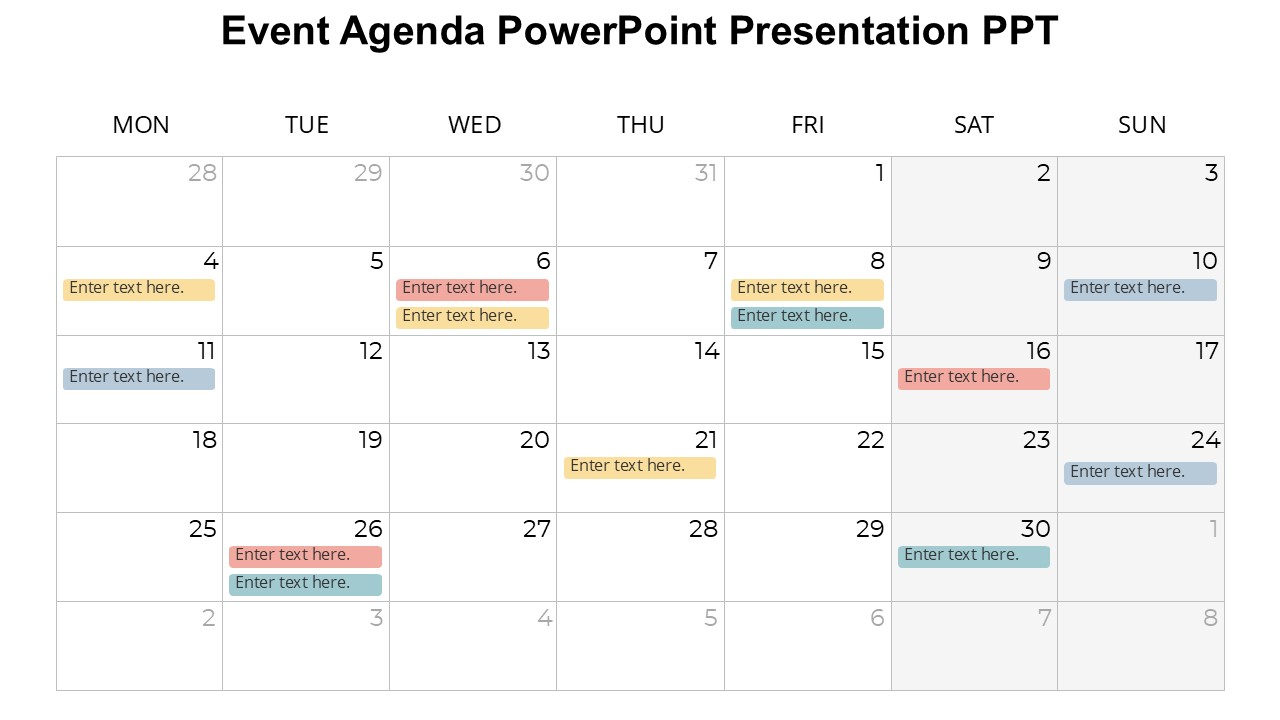 Event Agenda PowerPoint Presentation PPT : 100% Editable PPTx