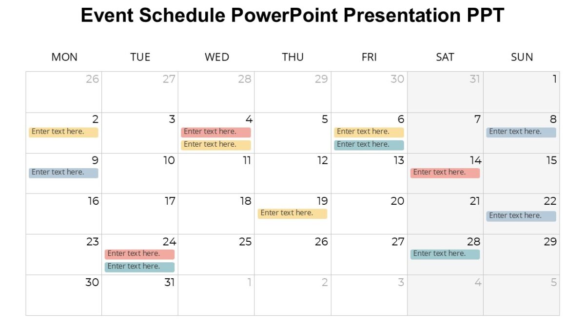Event Schedule PowerPoint Presentation PPT : 100% Editable PPTx