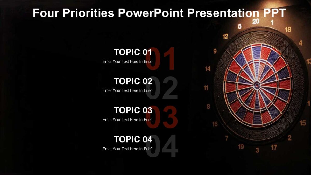Four Priorities PowerPoint Presentation PPT : 100% Editable PPTx