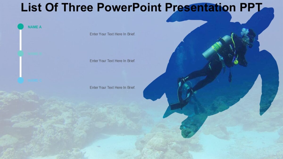 List Of Three PowerPoint Presentation PPT : 100% Editable PPTx