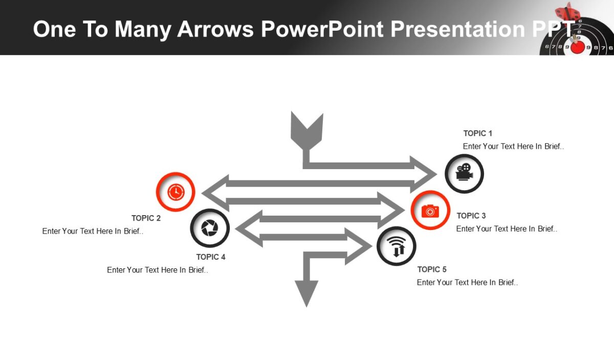 One To Many Arrows PowerPoint Presentation PPT : 100% Editable PPTx