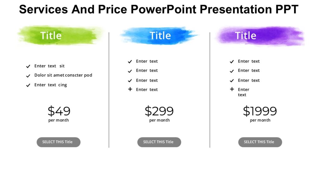 Services And Price PowerPoint Presentation PPT - PPTUniverse