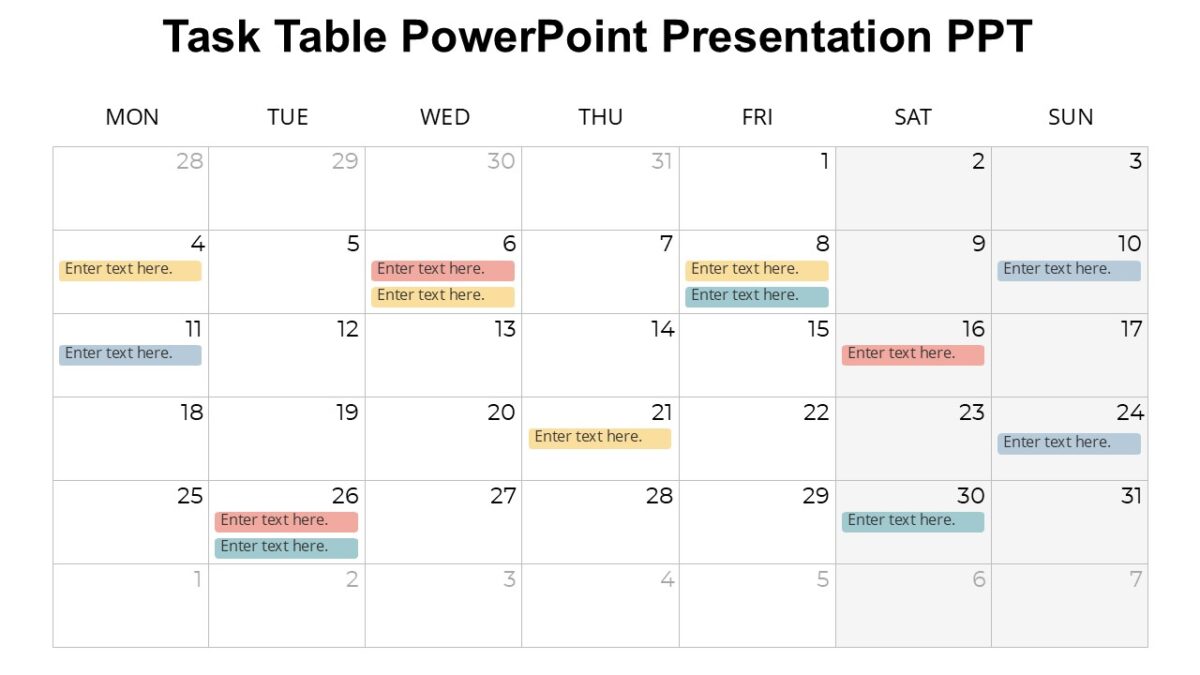 Task Table PowerPoint Presentation PPT - PPTUniverse