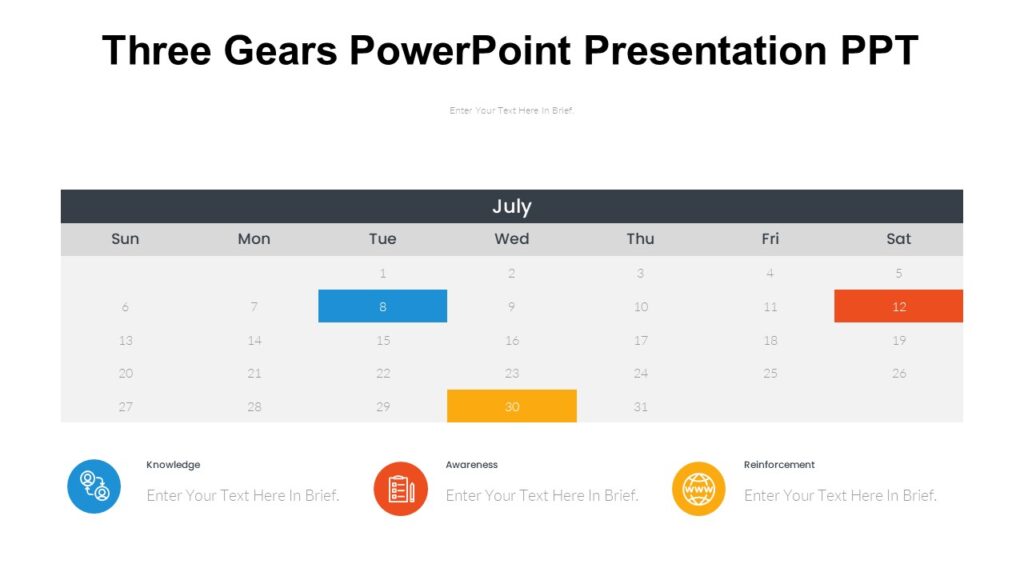 Three Gears PowerPoint Presentation PPT : 100% Editable PPTx