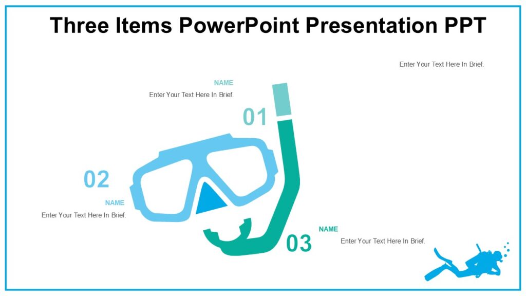 Three Items PowerPoint Presentation PPT : 100% Editable PPTx