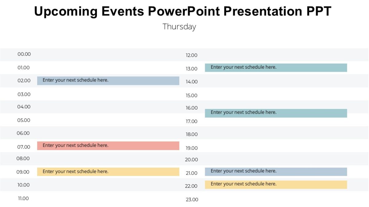 Upcoming Events PowerPoint Presentation PPT : 100% Editable PPTx