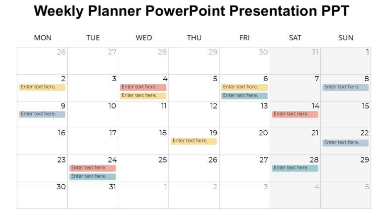 Weekly Planner PowerPoint Presentation PPT - PPTUniverse
