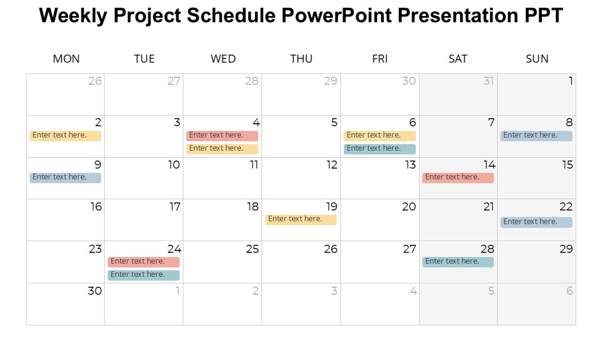 Weekly Project Schedule PowerPoint Presentation PPT - PPTUniverse