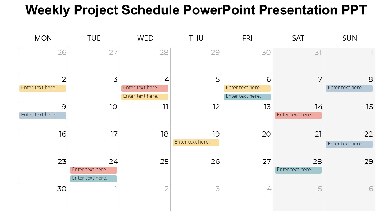 Weekly Project Schedule PowerPoint Presentation PPT - PPTUniverse