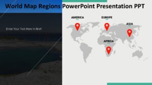 World Map Regions PowerPoint Presentation PPT : 100% Editable PPTx