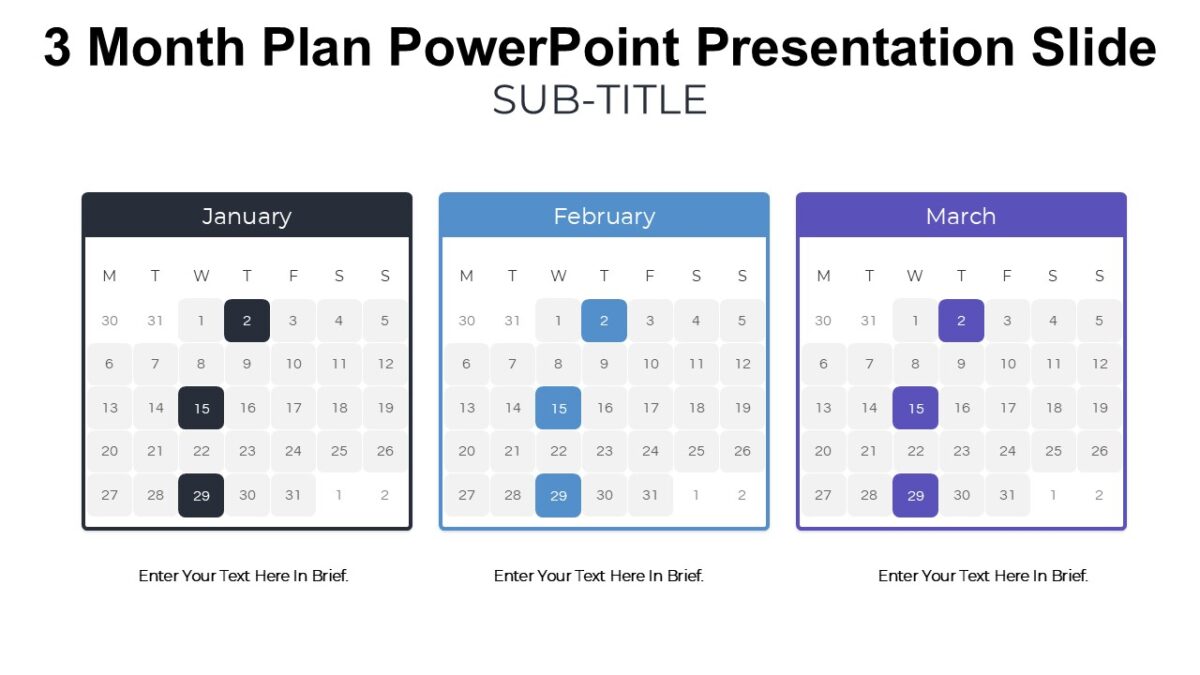 3 Month Plan PowerPoint Presentation Slide : 100% Editable PPTx